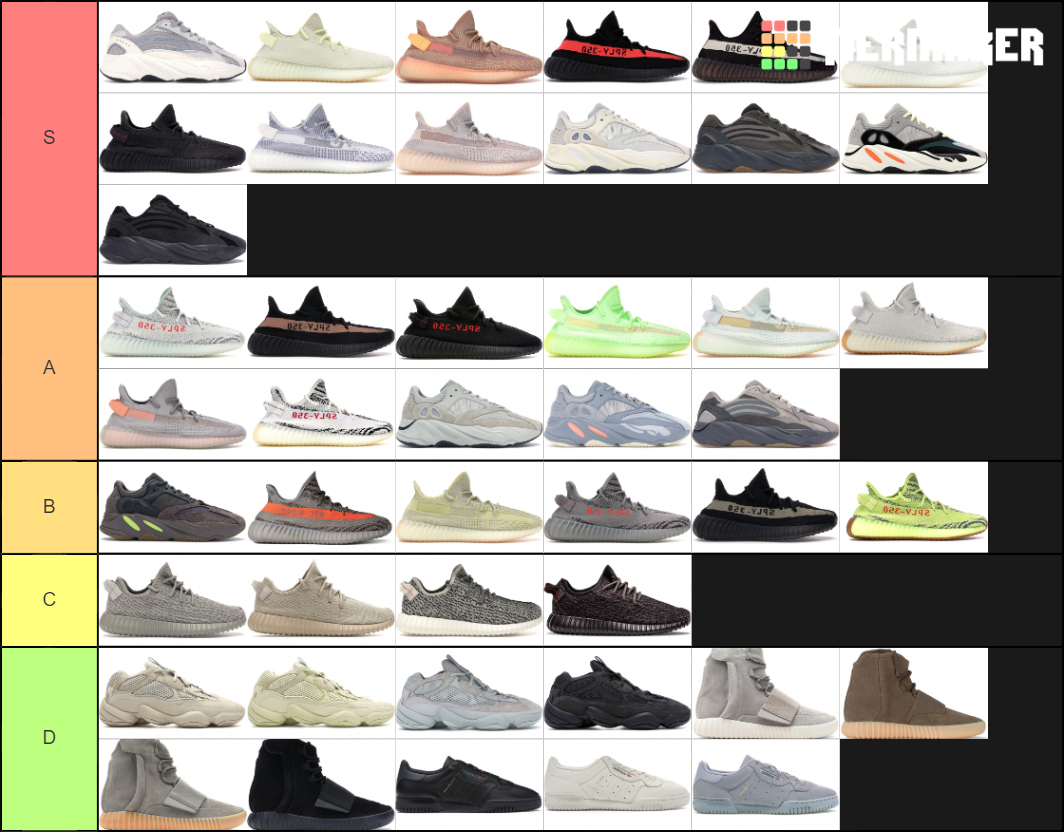 All adidas yeezy colourways Tier List (Community Rankings) - TierMaker