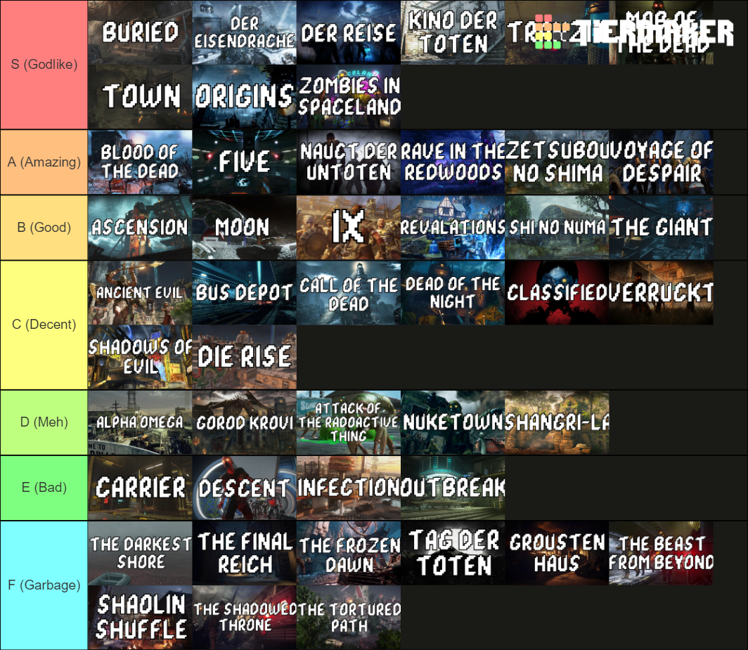 All Cod Zombies Maps Tier List (Community Rankings) - TierMaker