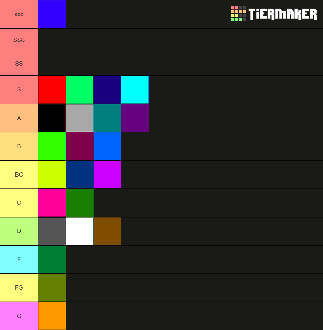 All Colors Tier List (Community Rankings) - TierMaker