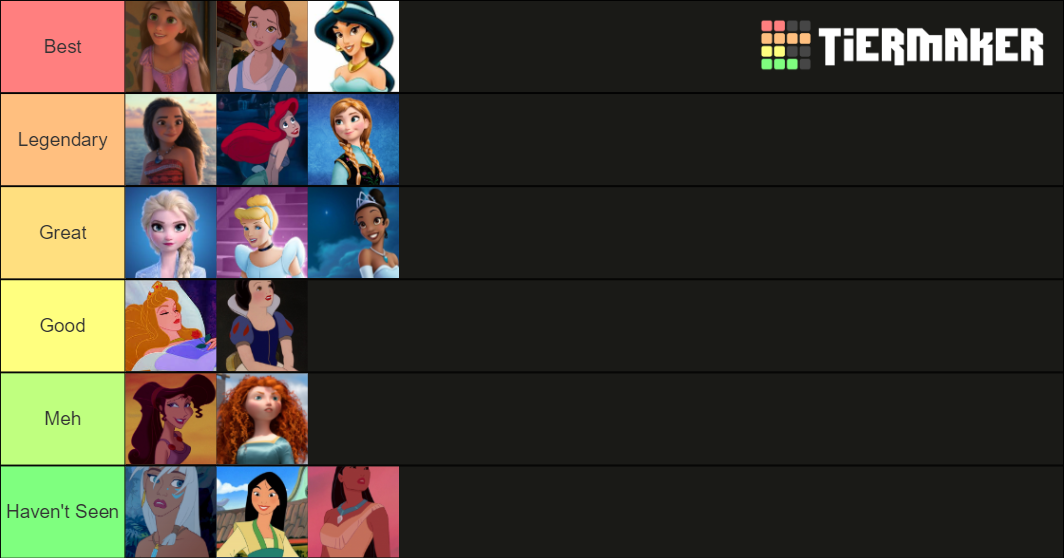All Disney Princesses Tier List (Community Rankings) - TierMaker