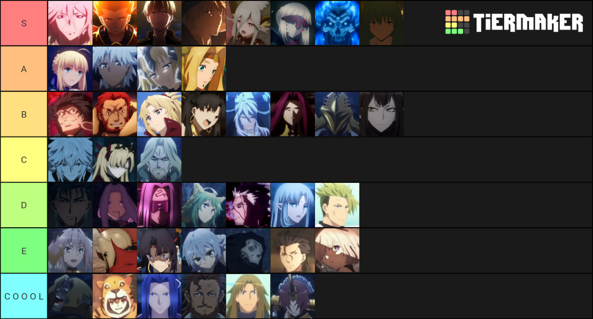 Fate Stay Night Servant Tier List at Amanda Moretz blog