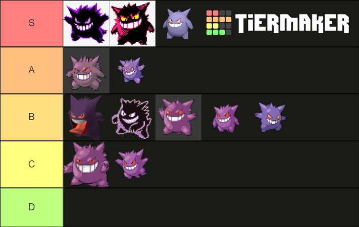 All Gengar Sprites/models Tier List (Community Rankings) - TierMaker