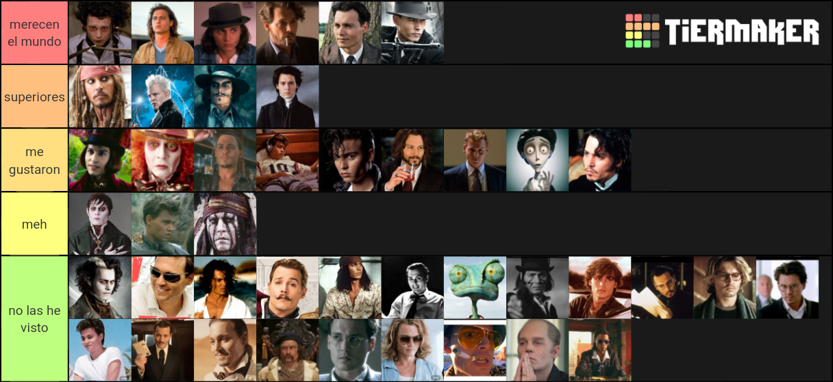 all johnny depp characters Tier List (Community Rankings) - TierMaker