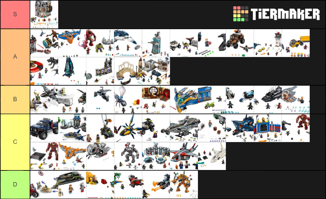 ALL LEGO MCU SETS RANKED Tier List (Community Rankings) - TierMaker
