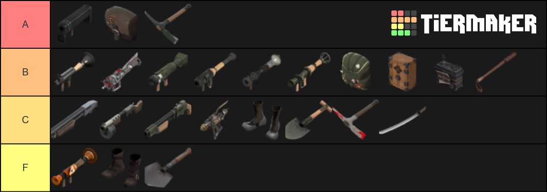 All of Soldier's Weapons in MvM Tier List (Community Rankings) - TierMaker