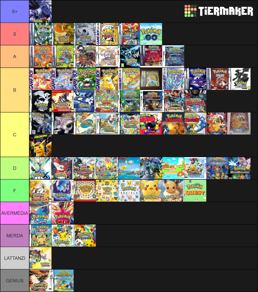 all pokemon games Tier List (Community Rankings) - TierMaker