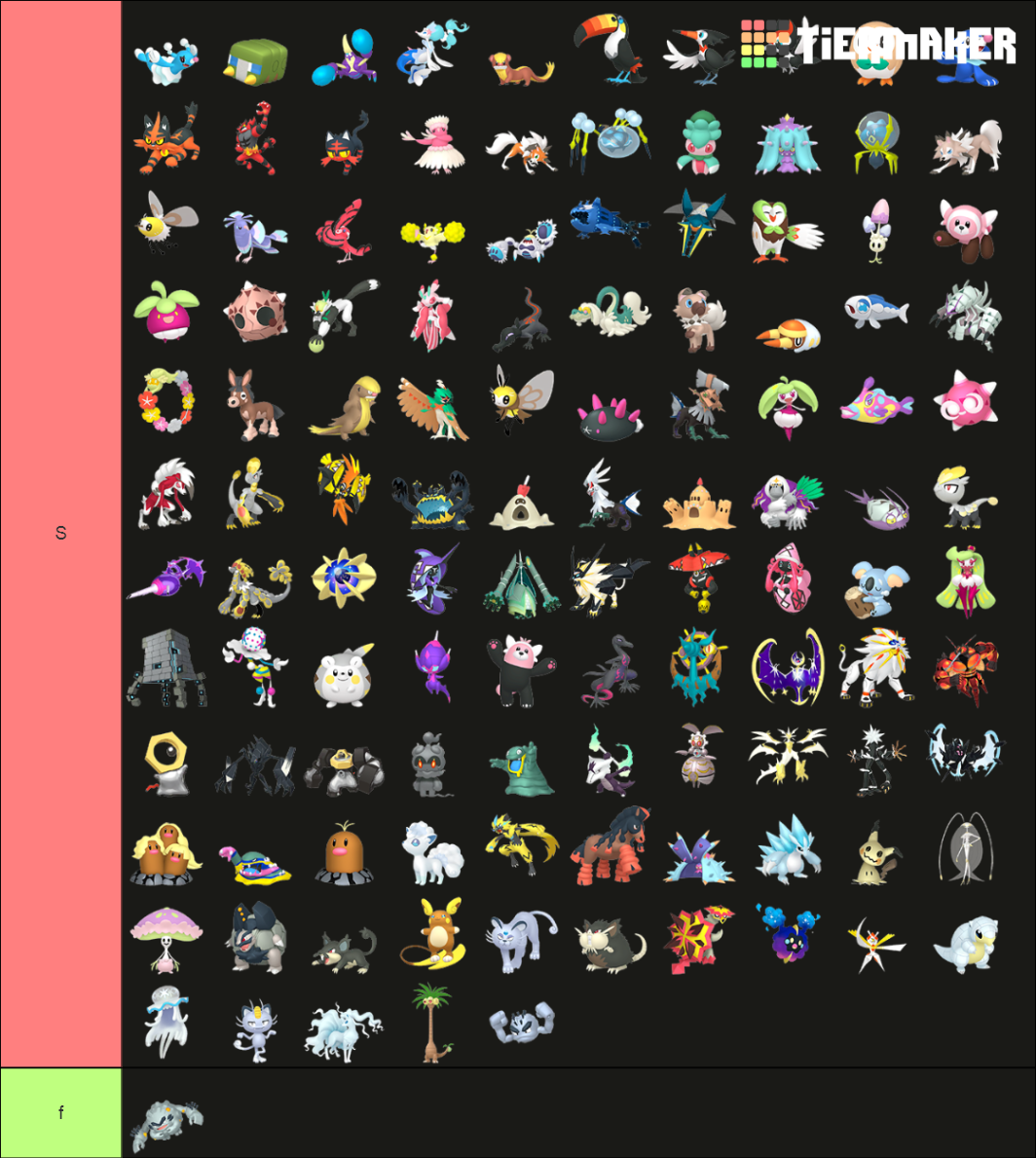 Alola Pokémon Tier List (Community Rankings) - TierMaker