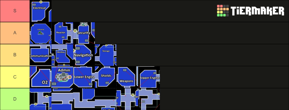 Among Us Rooms-The Skeld Tier List (Community Rankings) - TierMaker
