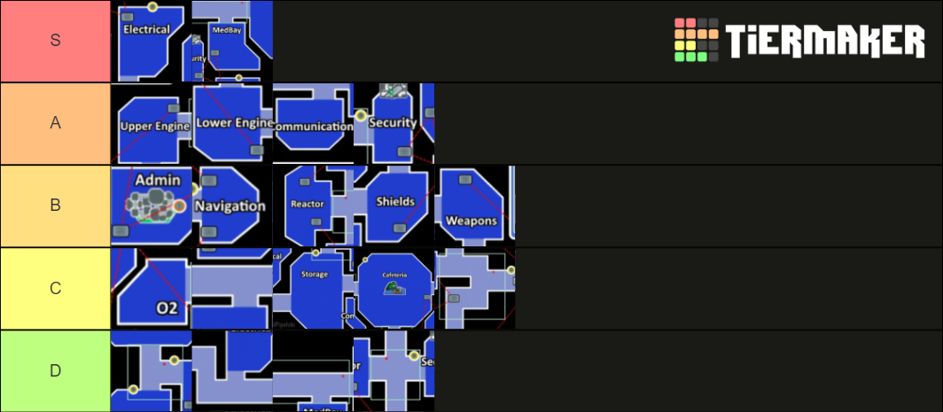 Among Us Rooms-The Skeld Tier List (Community Rankings) - TierMaker