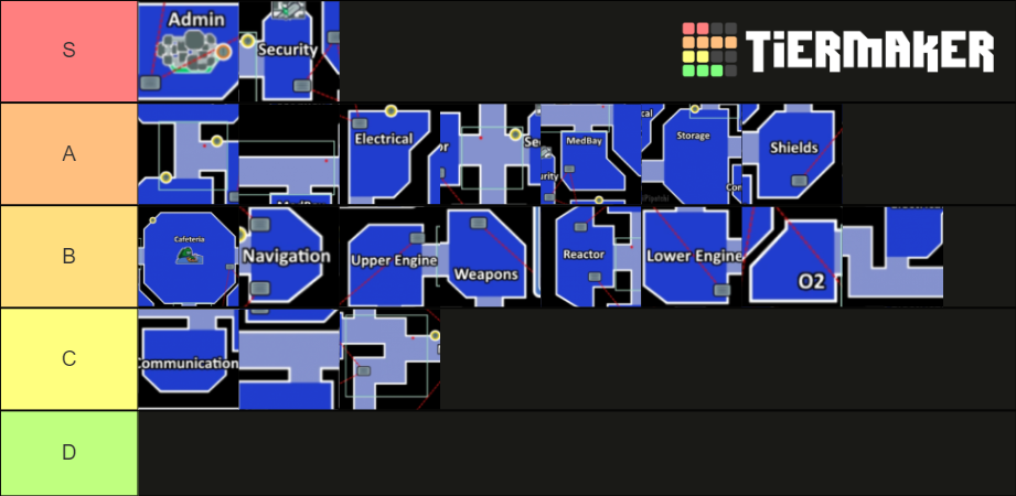 Among Us Rooms-The Skeld Tier List (Community Rankings) - TierMaker
