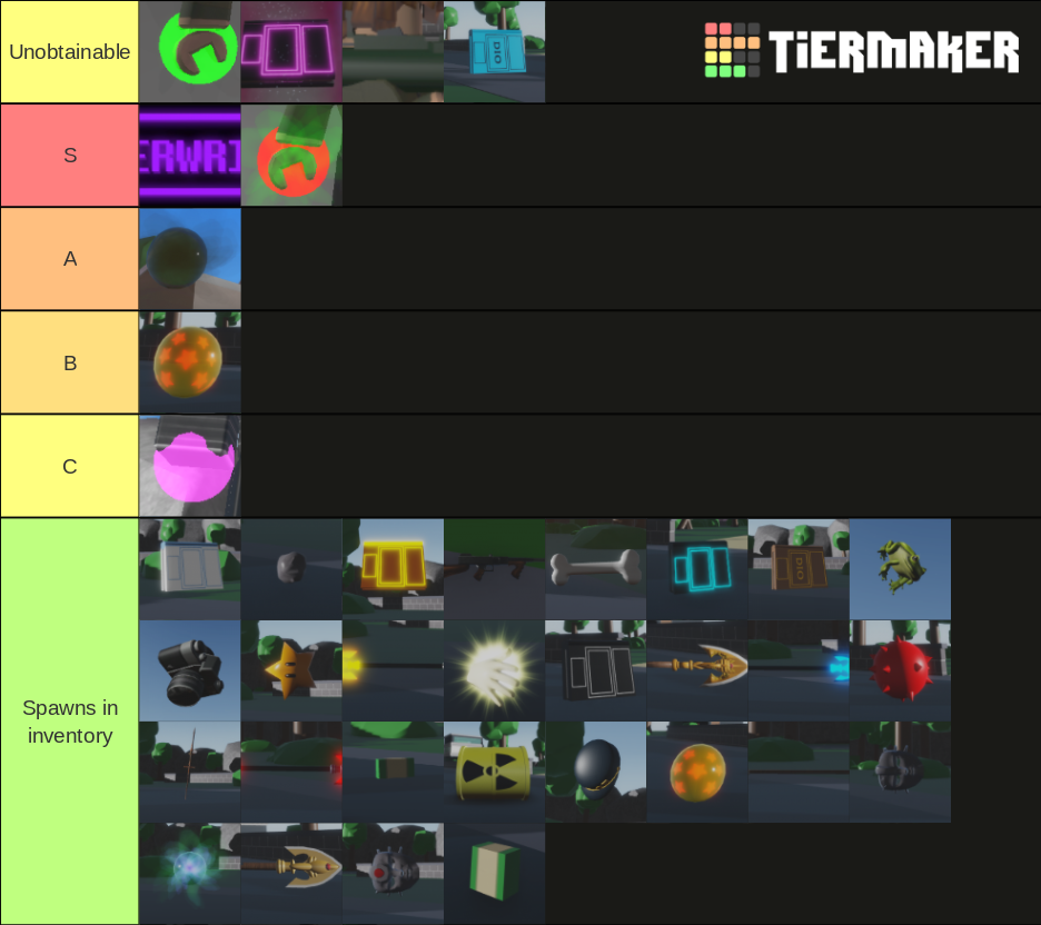 An infinite adventure item Tier List (Community Rankings) - TierMaker
