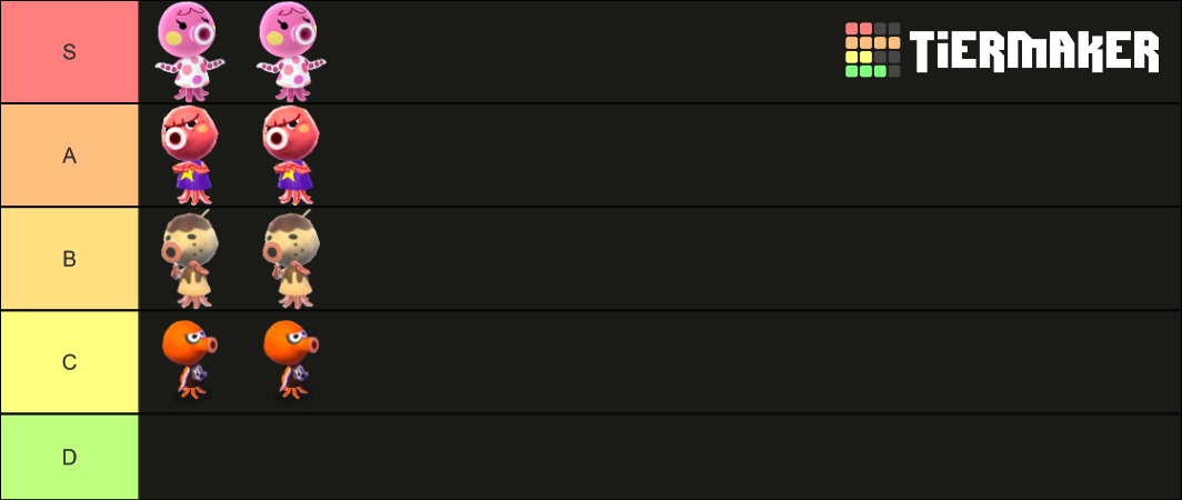 Animal Crossing Octopus Tier List (Community Rankings) - TierMaker