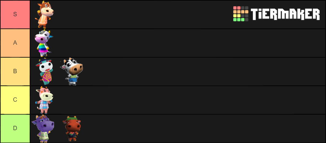 Animal Crossing Cows Tier List (Community Rankings) - TierMaker