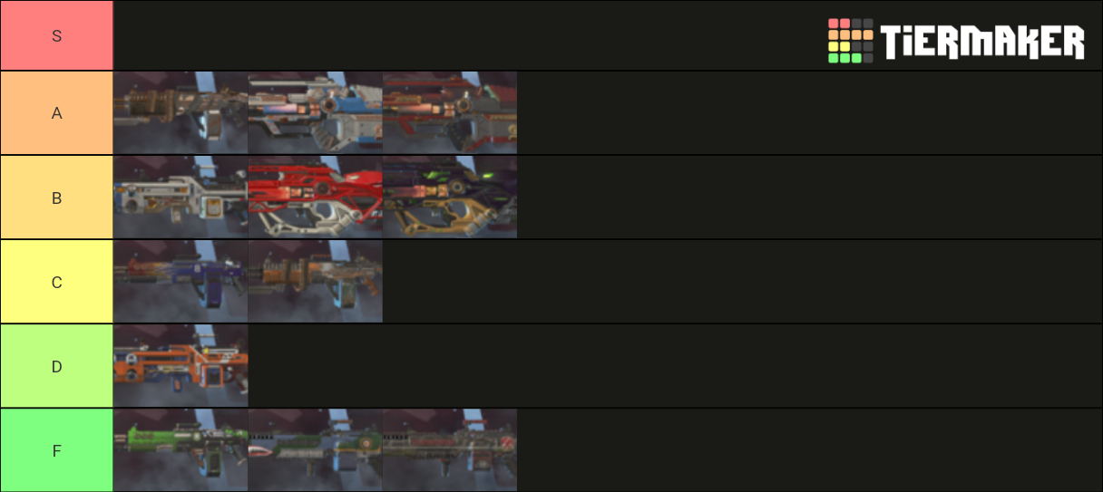 Apex Legends Legendary Weapon Skins - Light Machine Guns Tier List (Community Rankings) - TierMaker