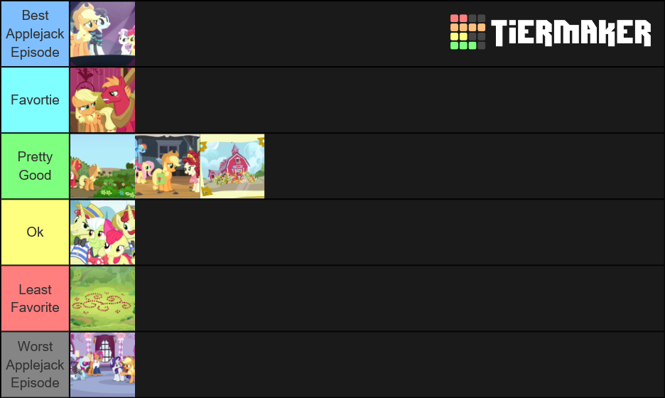 Applejack Episodes Tier List (Community Rankings) - TierMaker