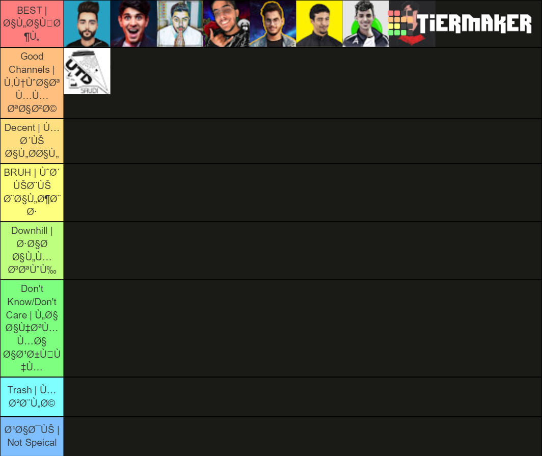 Arabic Youtube Tier List (Community Rankings) - TierMaker