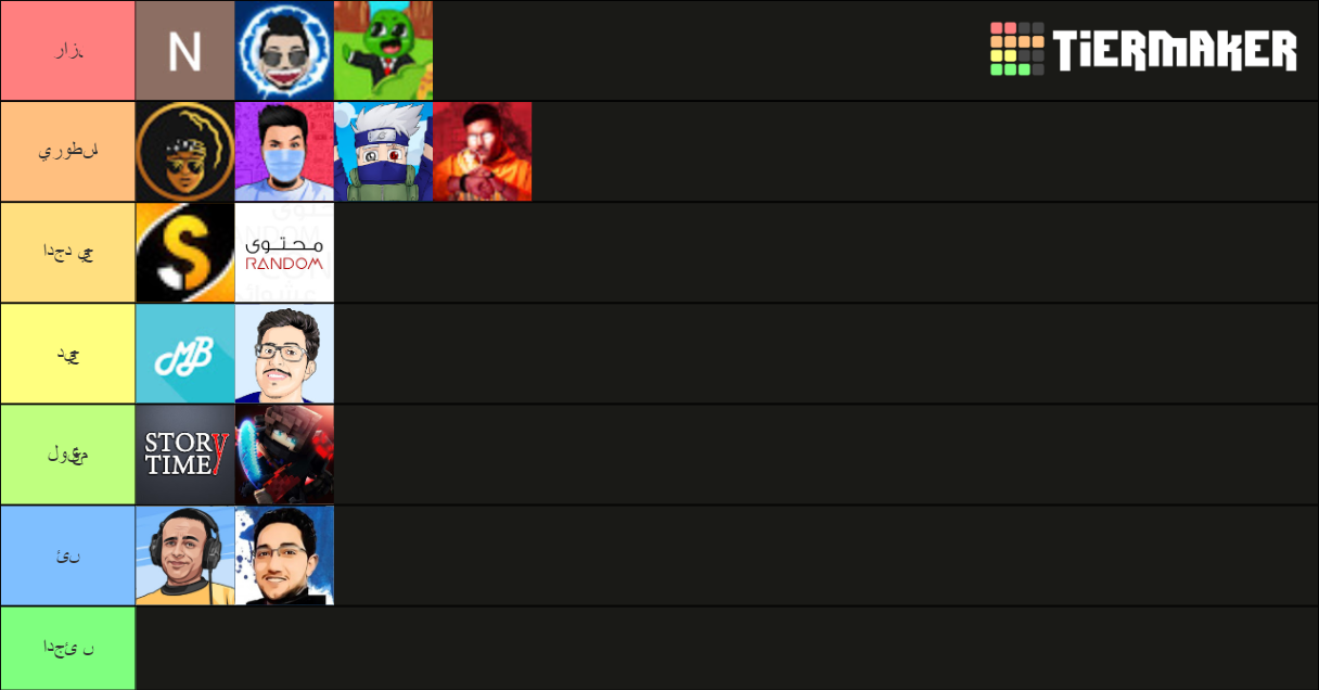 arabic youtubers Tier List (Community Rankings) - TierMaker