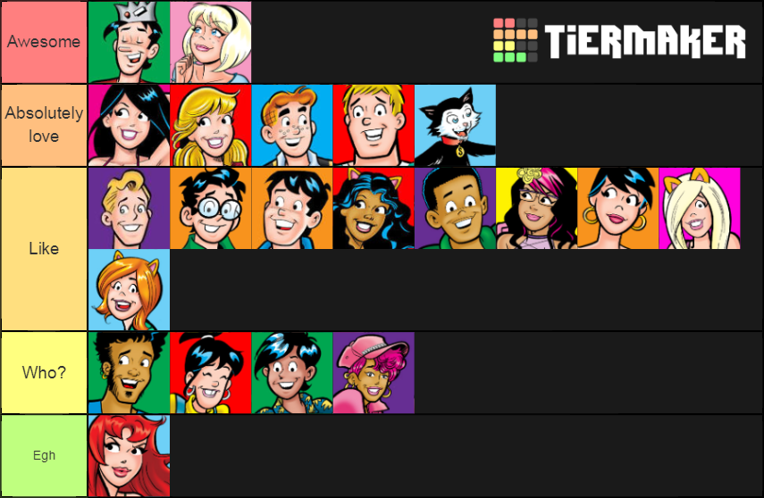 Archie Comics Characters Tier List (Community Rankings) - TierMaker