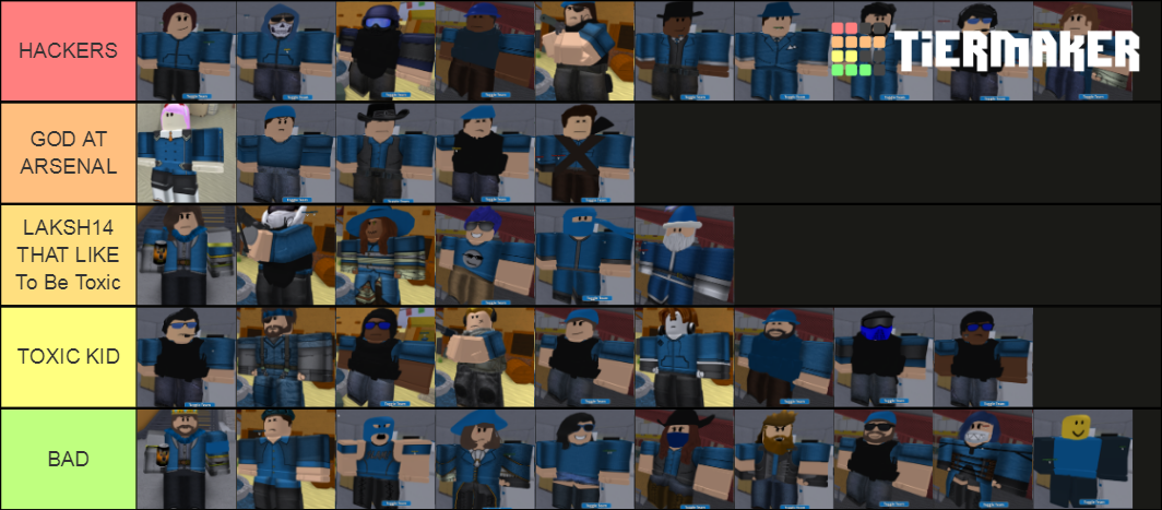 Arsenal Skins (ROBLOX) Tier List (Community Rankings) - TierMaker