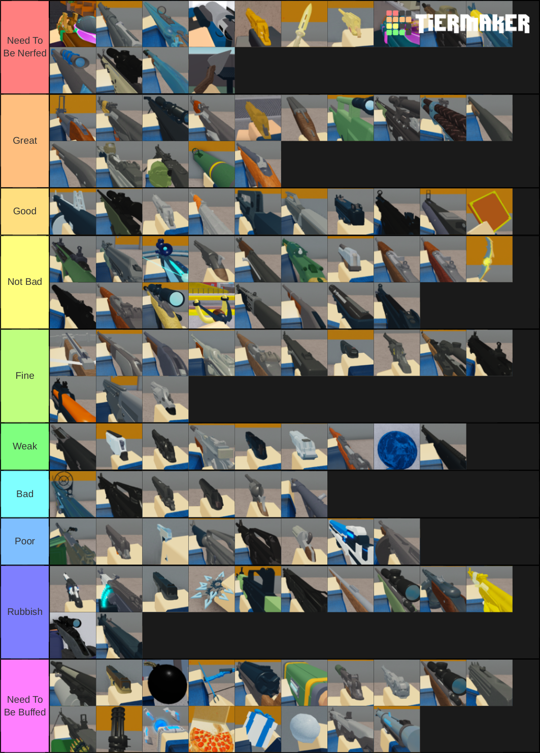 Arsenal Weapons Tier List (Community Rankings) - TierMaker