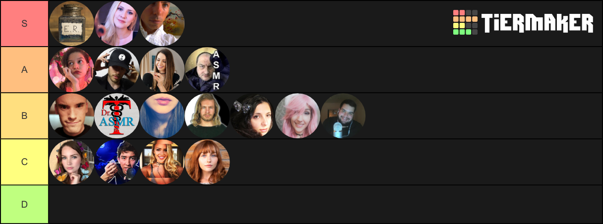 ASMR Channels Tier List (Community Rankings) - TierMaker