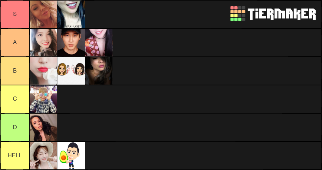 ASMR mukbang channels Tier List (Community Rankings) - TierMaker