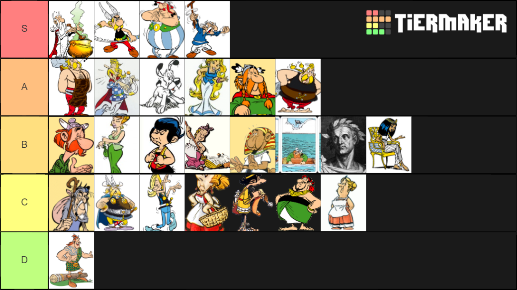 Asterix Characters Tierlist Tier List (Community Rankings) - TierMaker