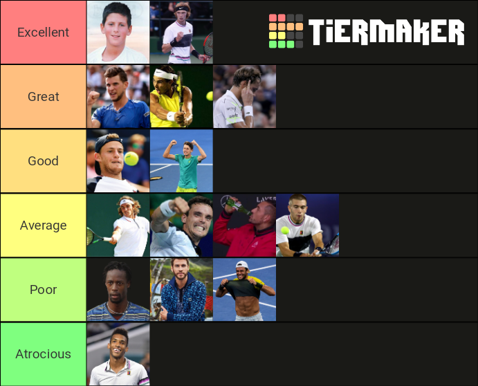 ATP Top 30 Tennis Players Tier List (Community Rankings) - TierMaker