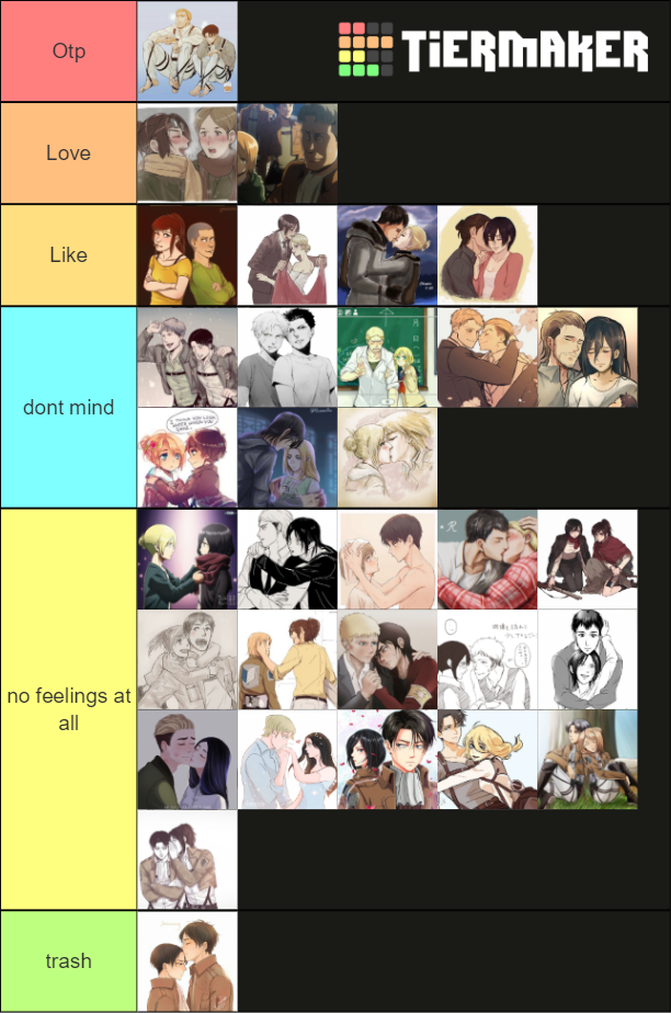 Attack on Titan ships Tier List (Community Rankings) - TierMaker