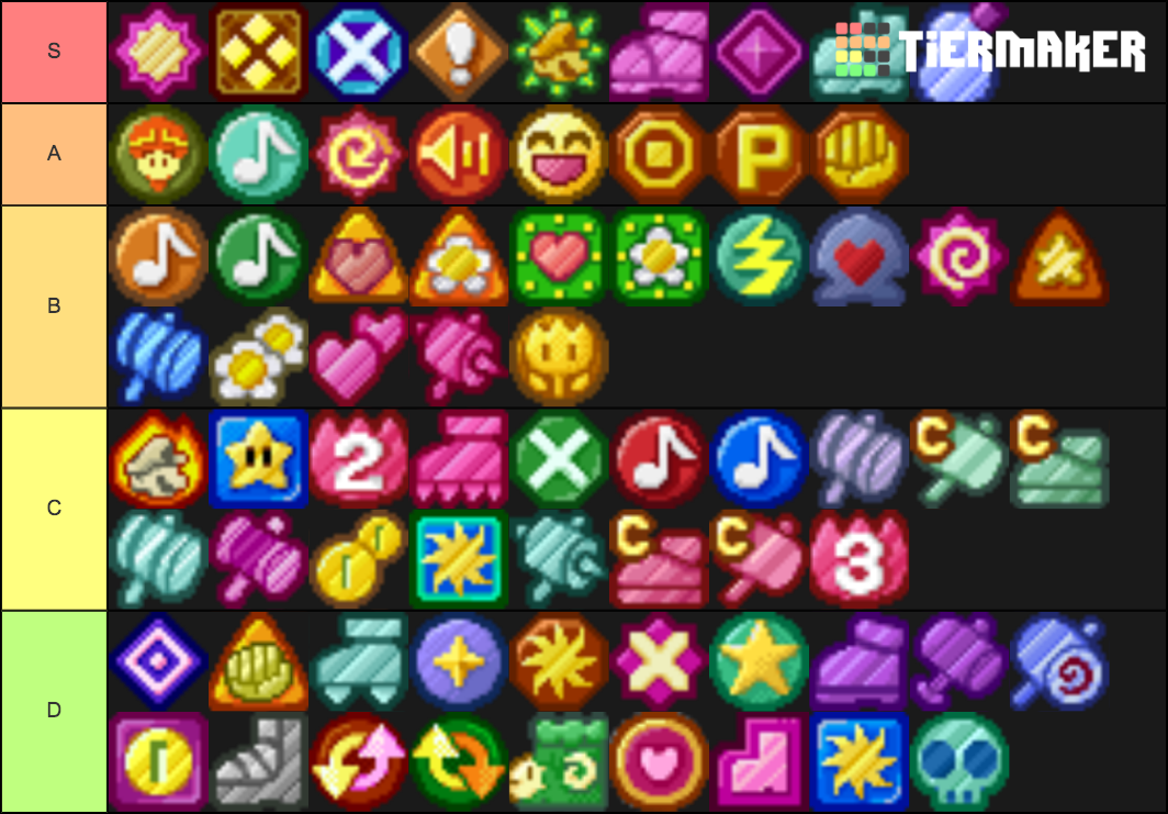 Badges of Paper Mario 64 Tier List (Community Rankings) - TierMaker