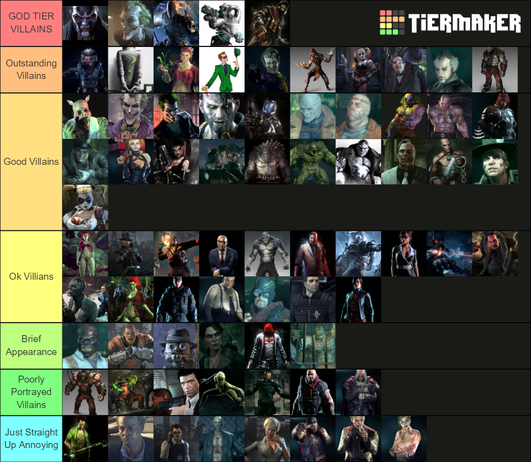 Batman Arkham Villains Tier List Community Rankings TierMaker