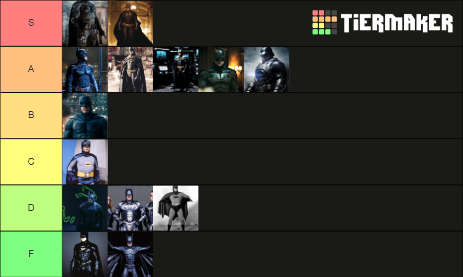 Batman Batsuits Tier List (Community Rankings) - TierMaker