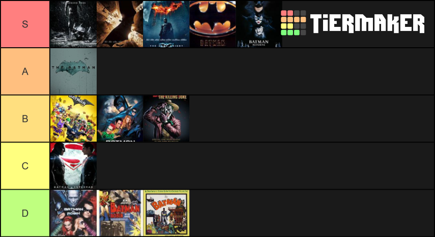 batman movies Tier List (Community Rankings) - TierMaker