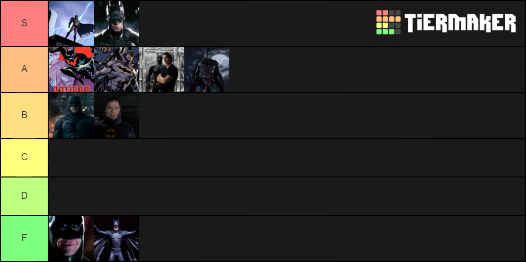 Batman representations Tier List (Community Rankings) - TierMaker