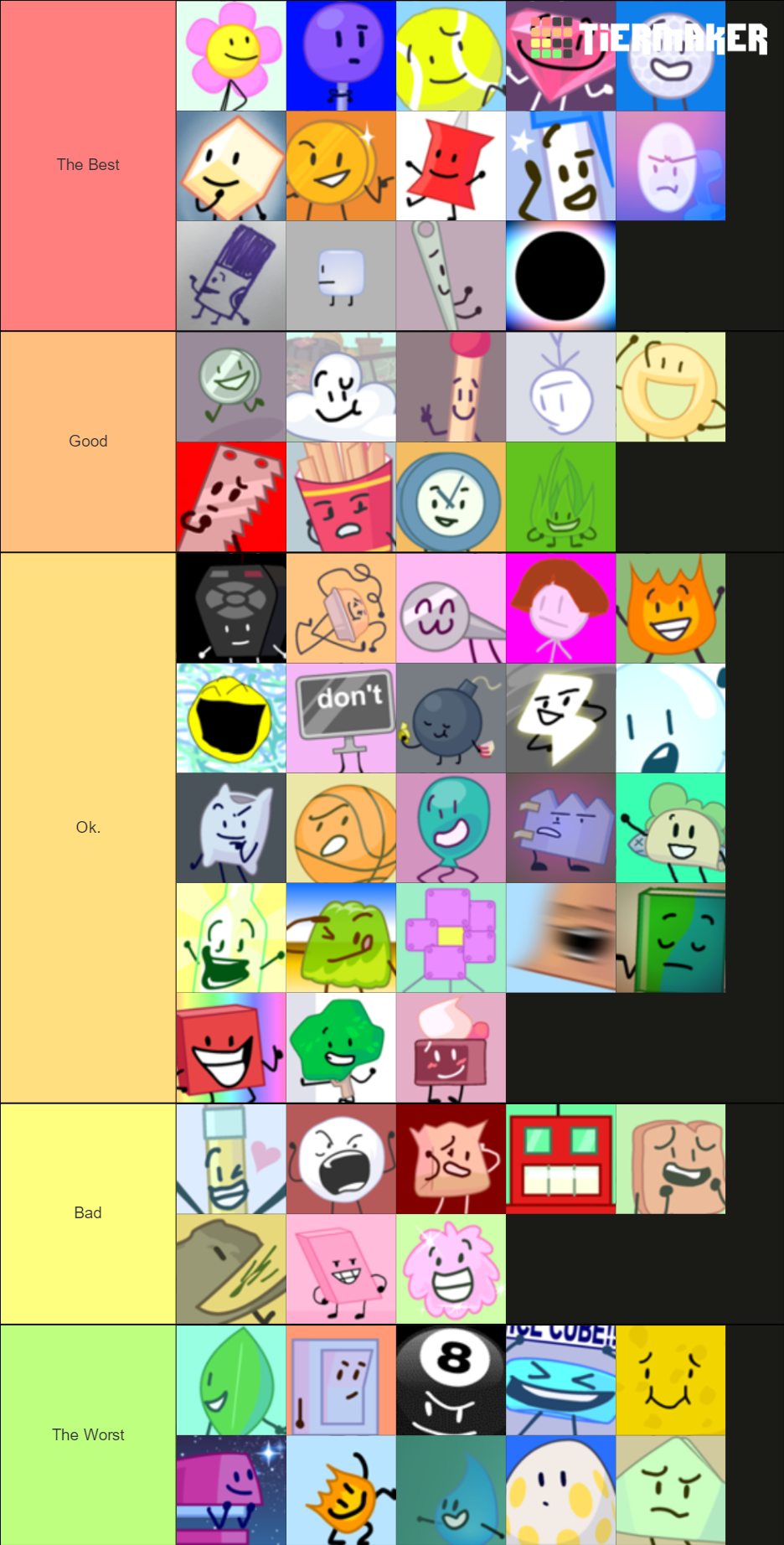 Battle For BFDI Tier List (Community Rankings) - TierMaker