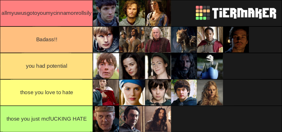 BBC's Merlin Tier List (Community Rankings) - TierMaker