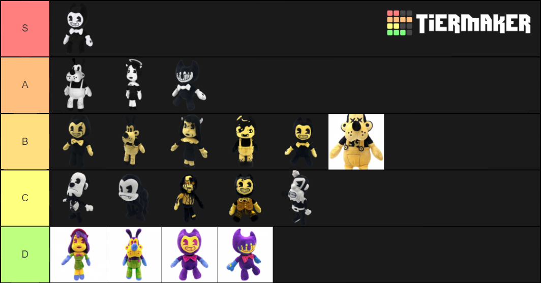 Bendy and the Ink Machine Plush Tier List (Community Rankings) - TierMaker