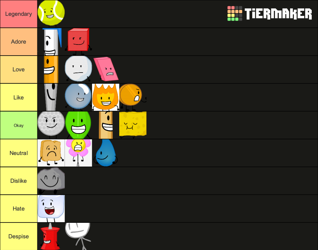 best bfdi season 1 characters Tier List (Community Rankings) - TierMaker