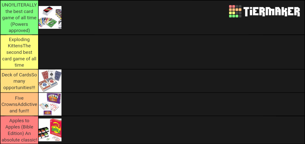 Best Card Games of All Time Tier List (Community Rankings) - TierMaker