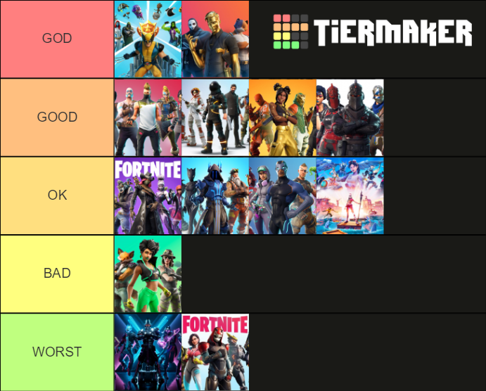 Best Fortnite Skin Tier List (Community Rankings) - TierMaker