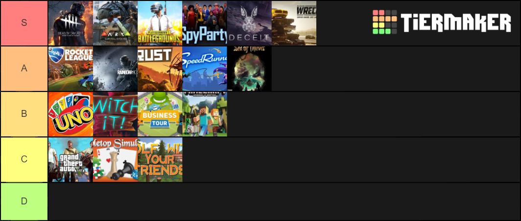 Best Game Tier List (Community Rankings) - TierMaker