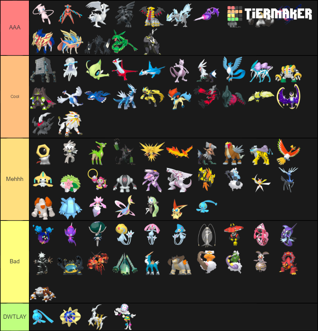 Best Legendary Pokemon Tier List (Community Rankings) - TierMaker