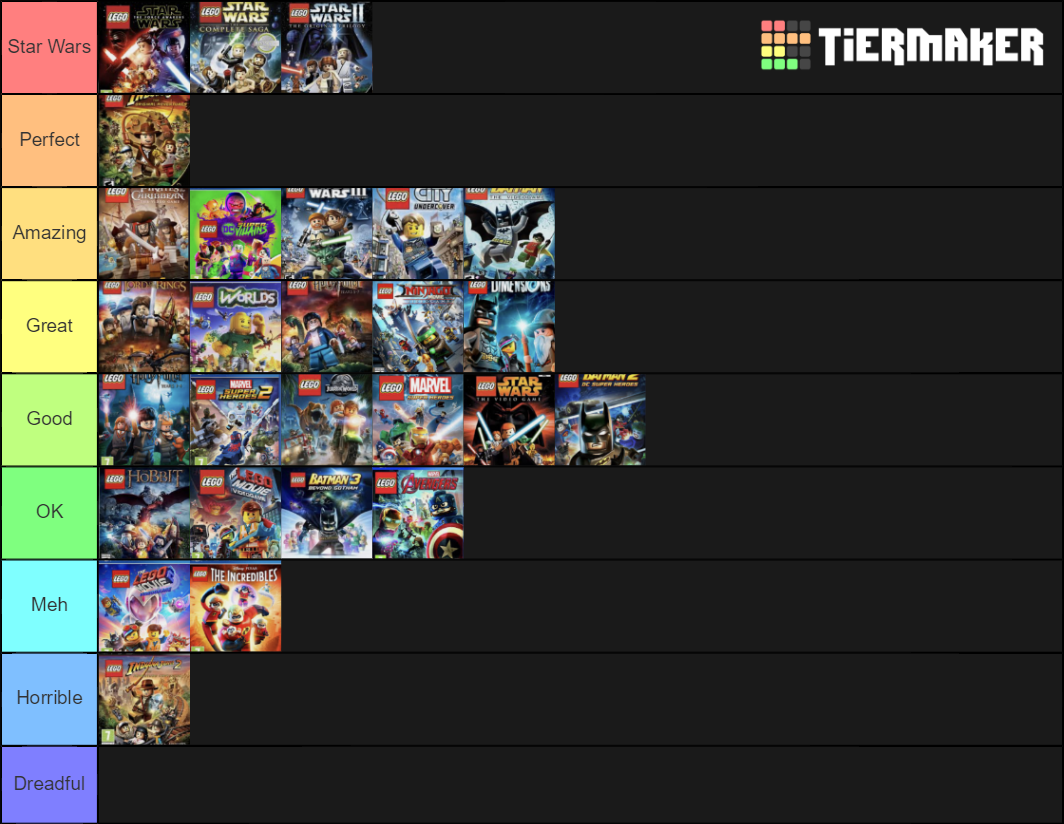 Best Lego games Tier List (Community Rankings) - TierMaker