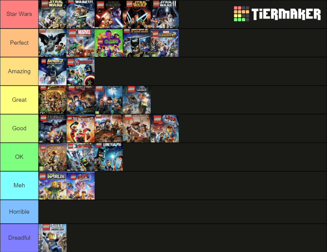 Best Lego games Tier List (Community Rankings) - TierMaker