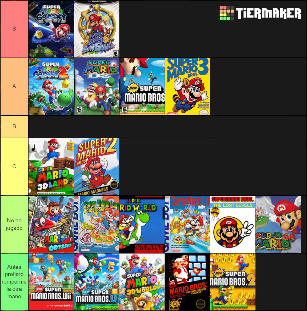 Best Mario Games Tier List (Community Rankings) - TierMaker