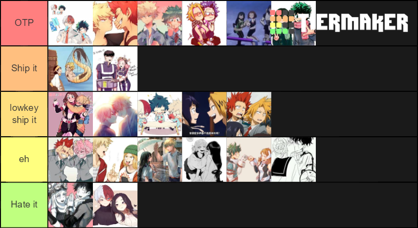 Best MHA ships Tier List (Community Rankings) - TierMaker