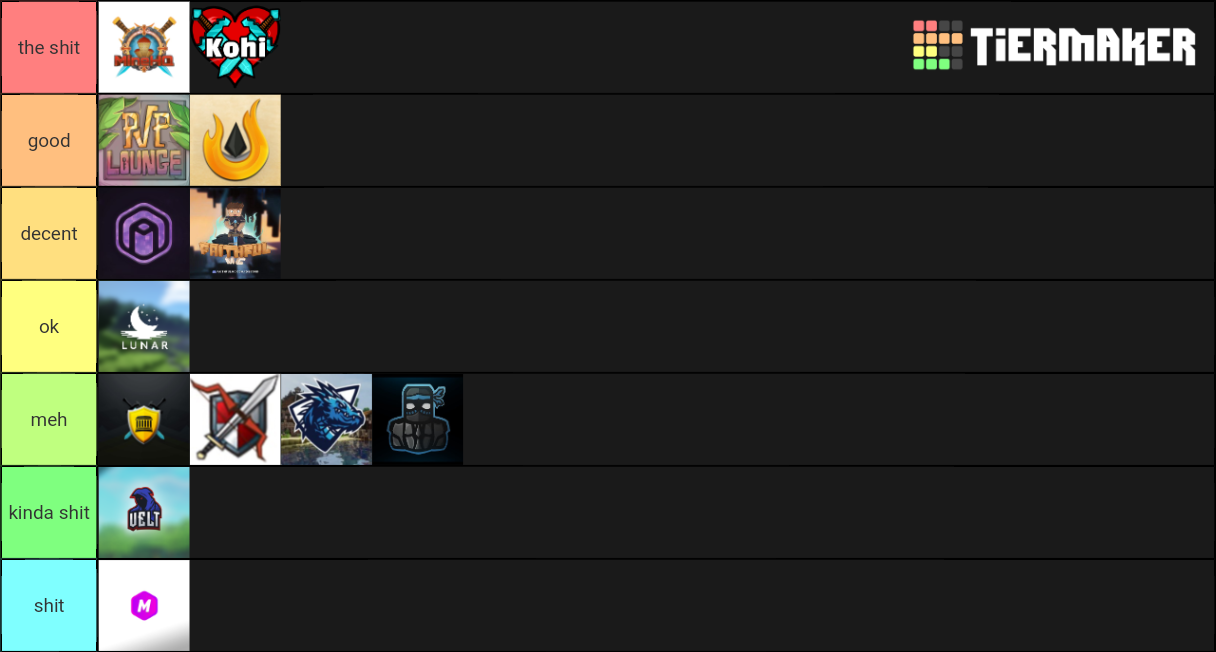Best PotPvP Servers All Time Tier List (Community Rankings) - TierMaker