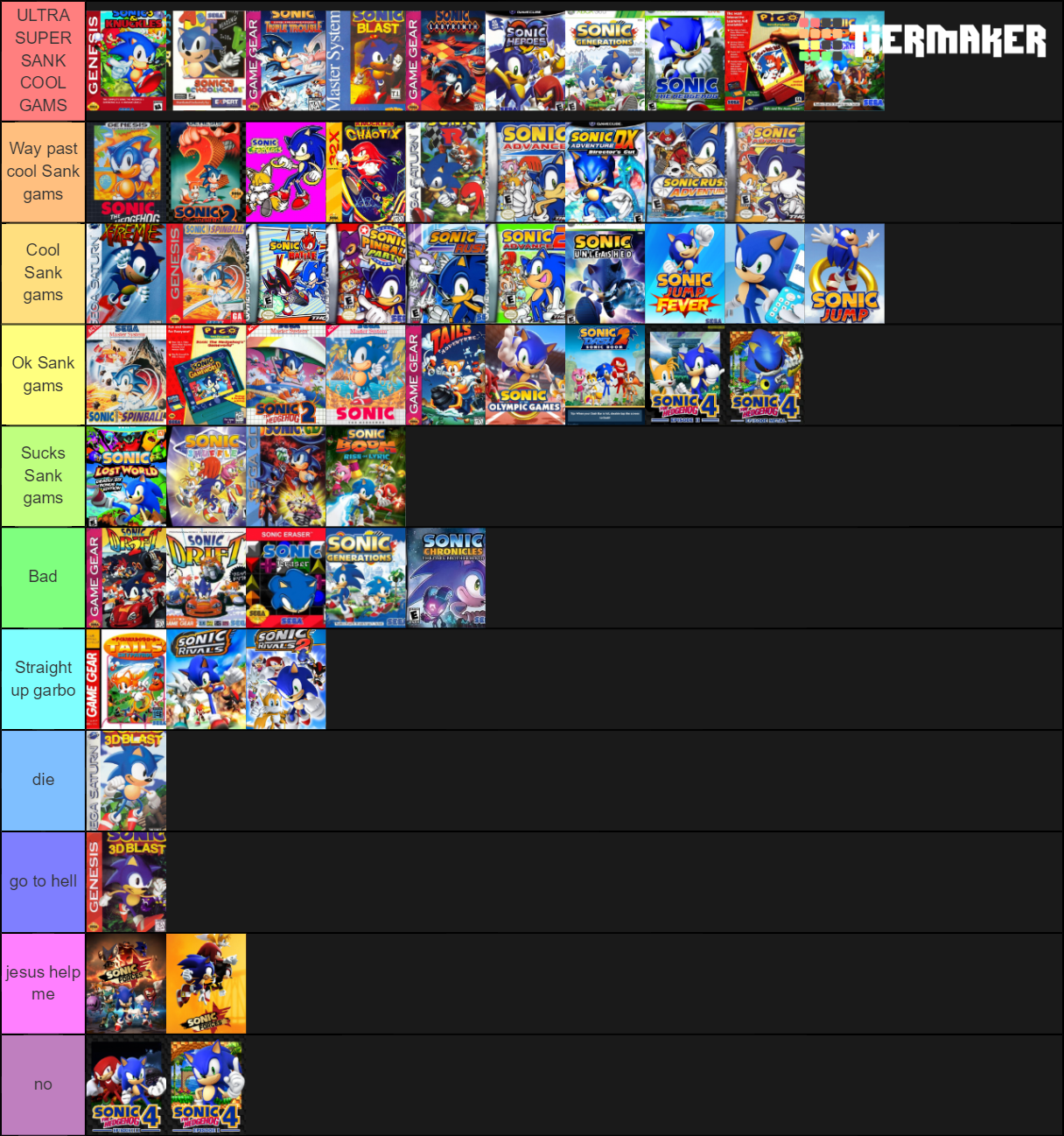 Best Sonic games Tier List (Community Rankings) - TierMaker