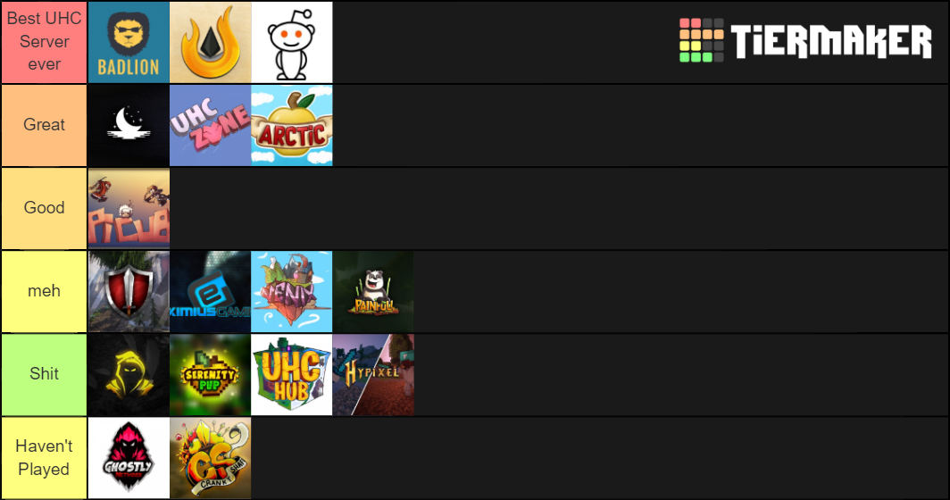 Best UHC Servers Tier List (Community Rankings) - TierMaker