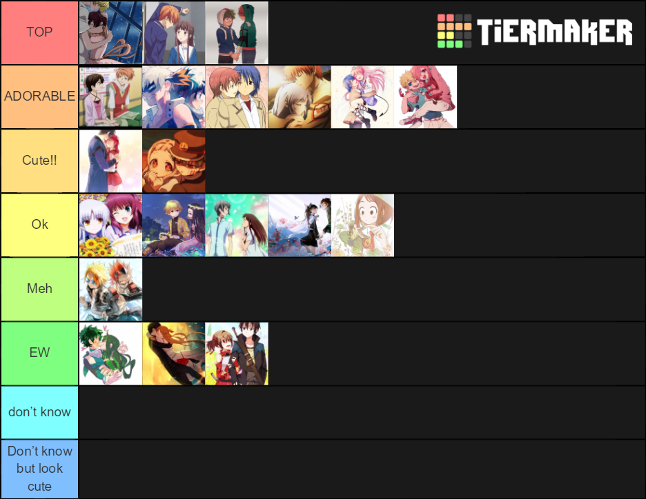 BEST ANIME SHIPS Tier List (Community Rankings) - TierMaker